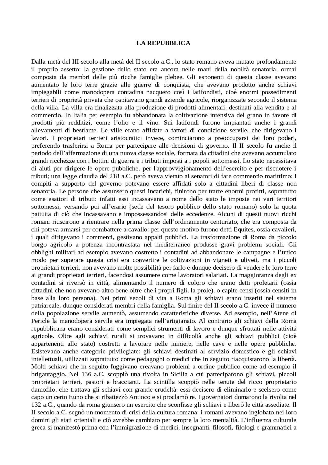 La storia della Repubblica Romana | Schemi e mappe concettuali di ...