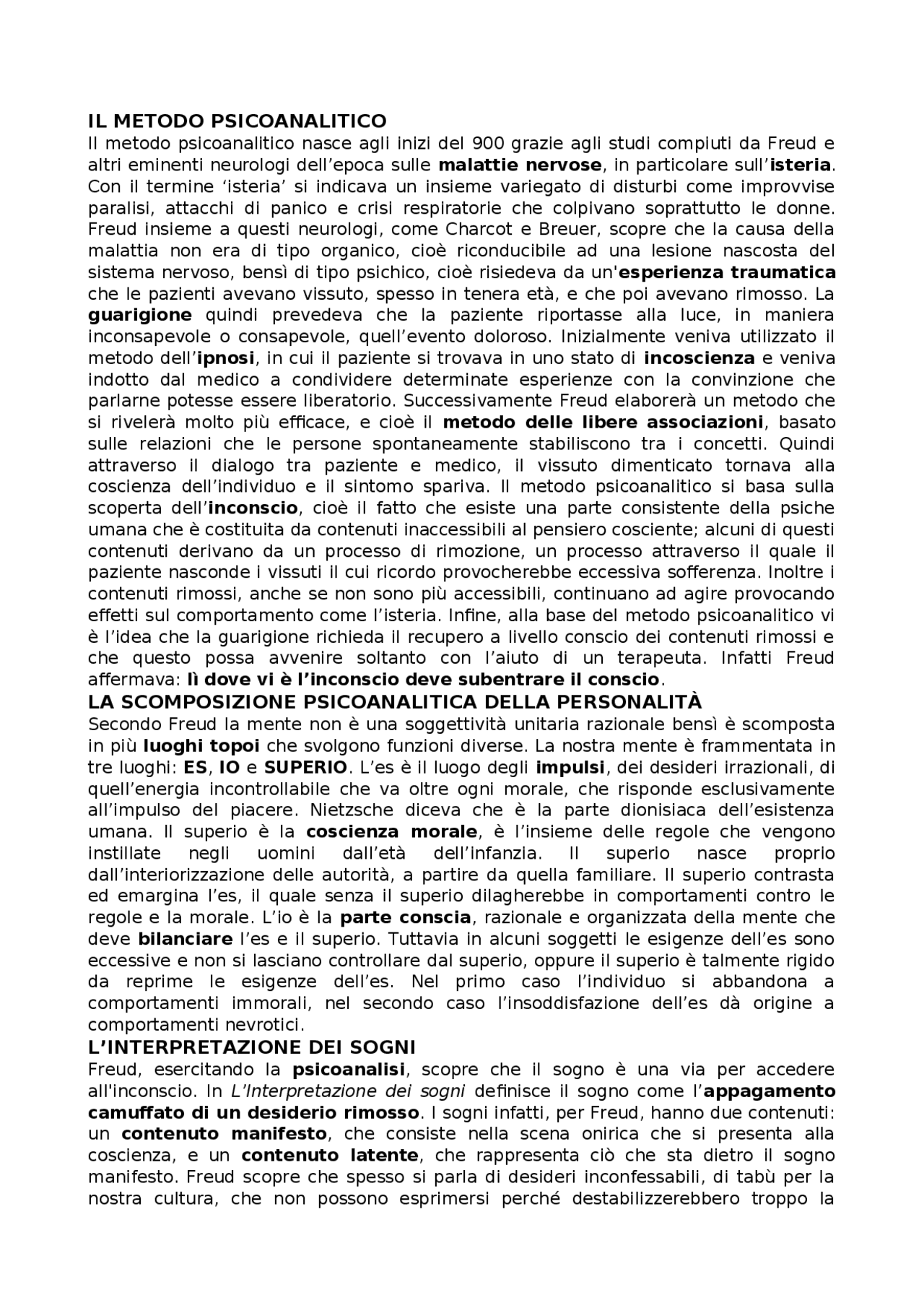 Freud Appunti Di Filosofia Docsity