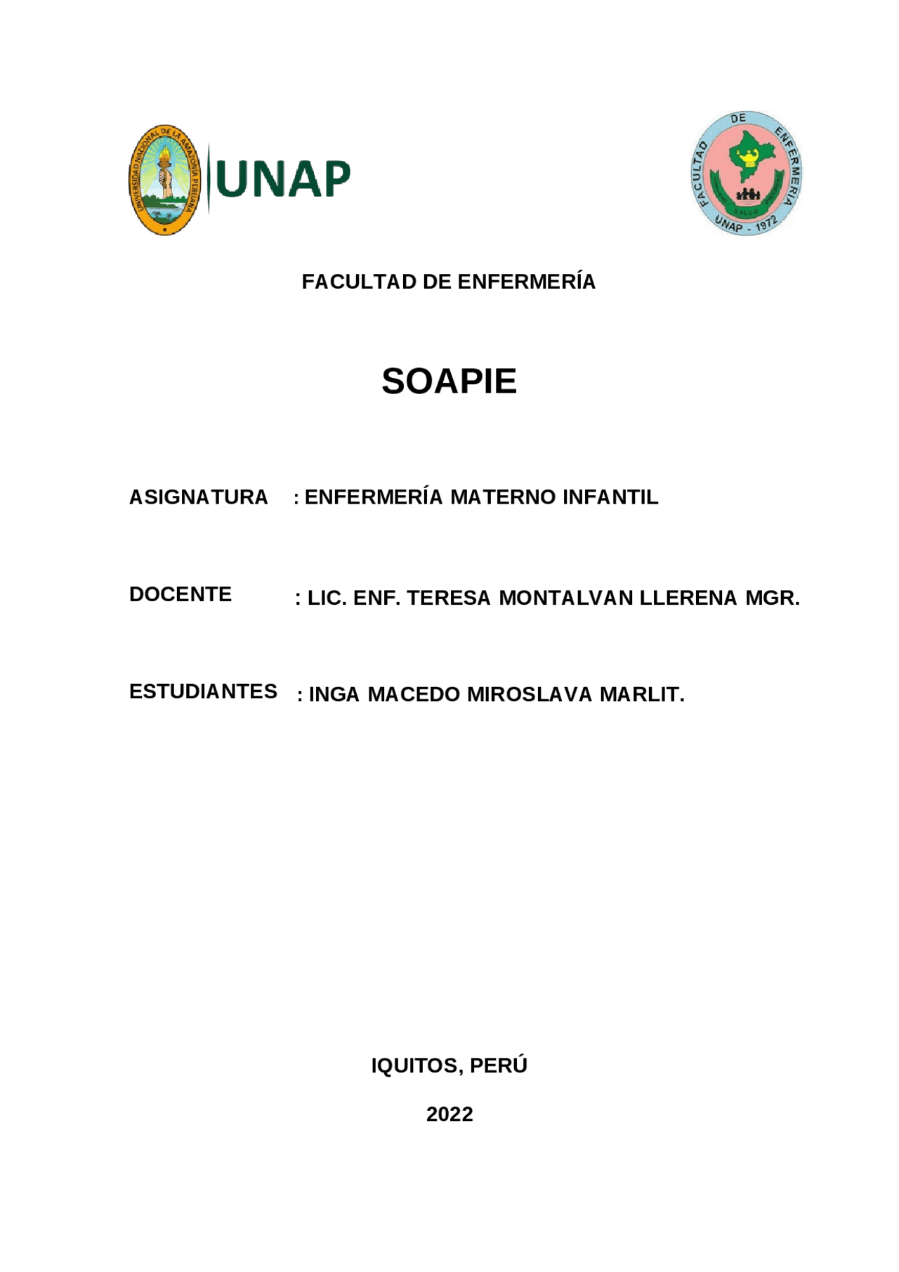 SOAPIE ENFERMERÍA NEONATAL | Guías, Proyectos, Investigaciones de ...