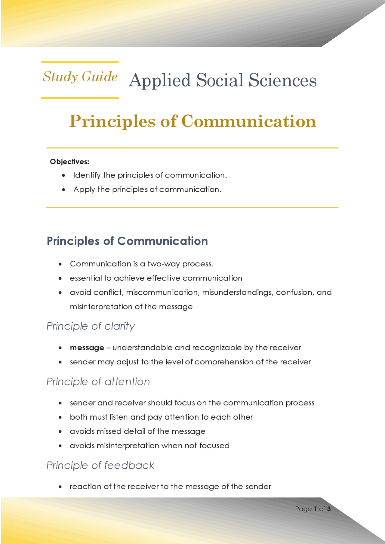 Principles of Communication - study guide | Study notes Journalism ...