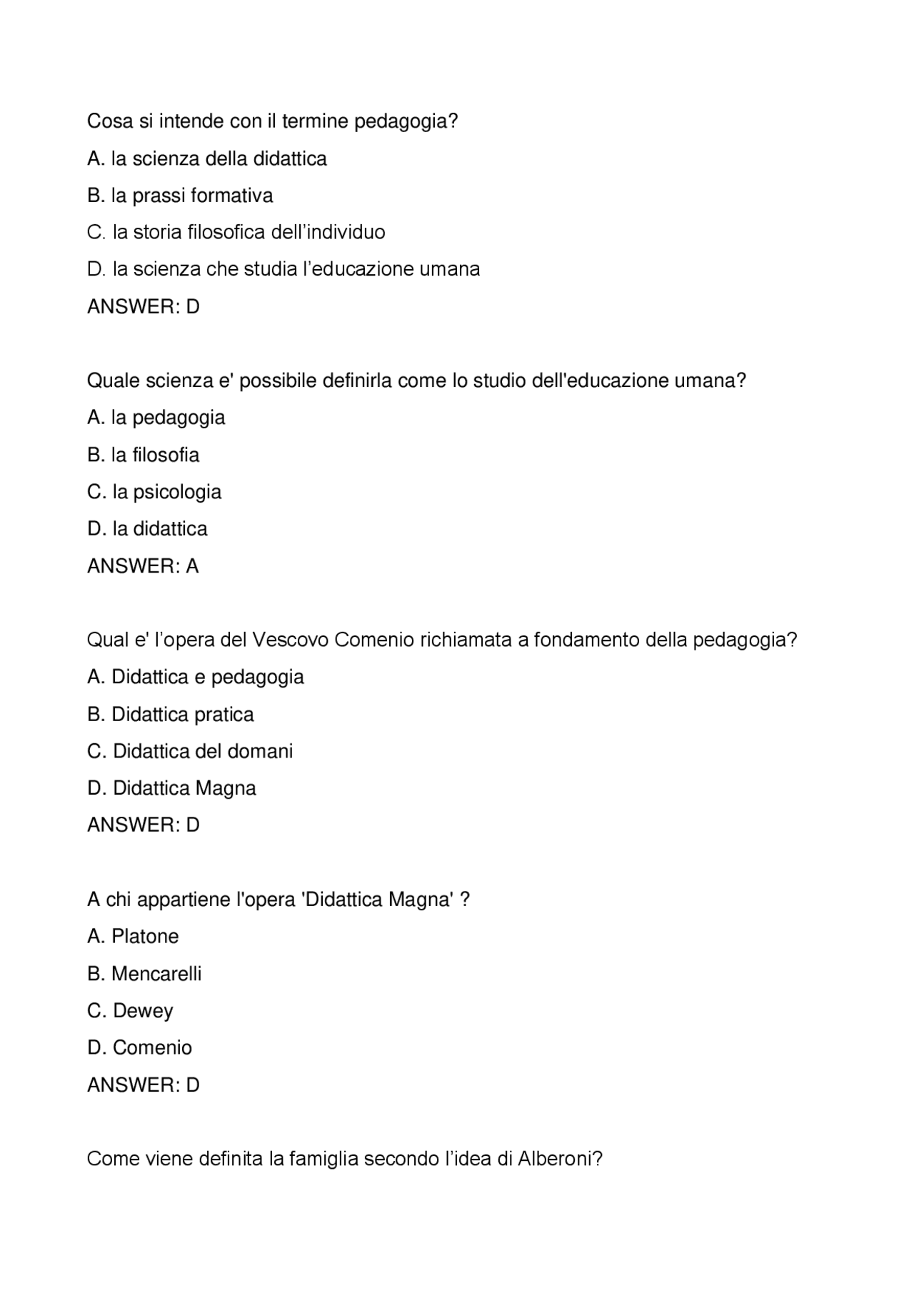 Pedagogia Generale E Sociale Ecampus Panieri Di Pedagogia Docsity