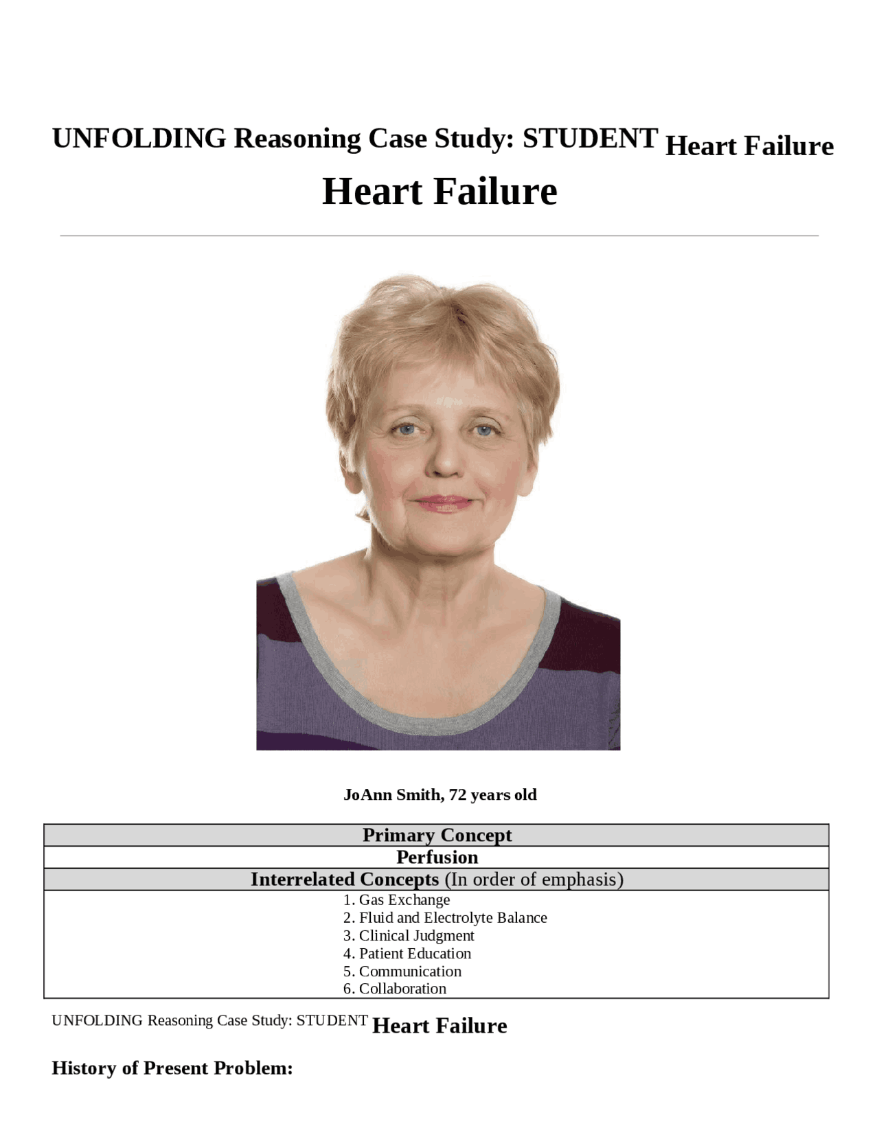 UNFOLDING Reasoning Case Study: STUDENT Heart Failure | Study Guides ...
