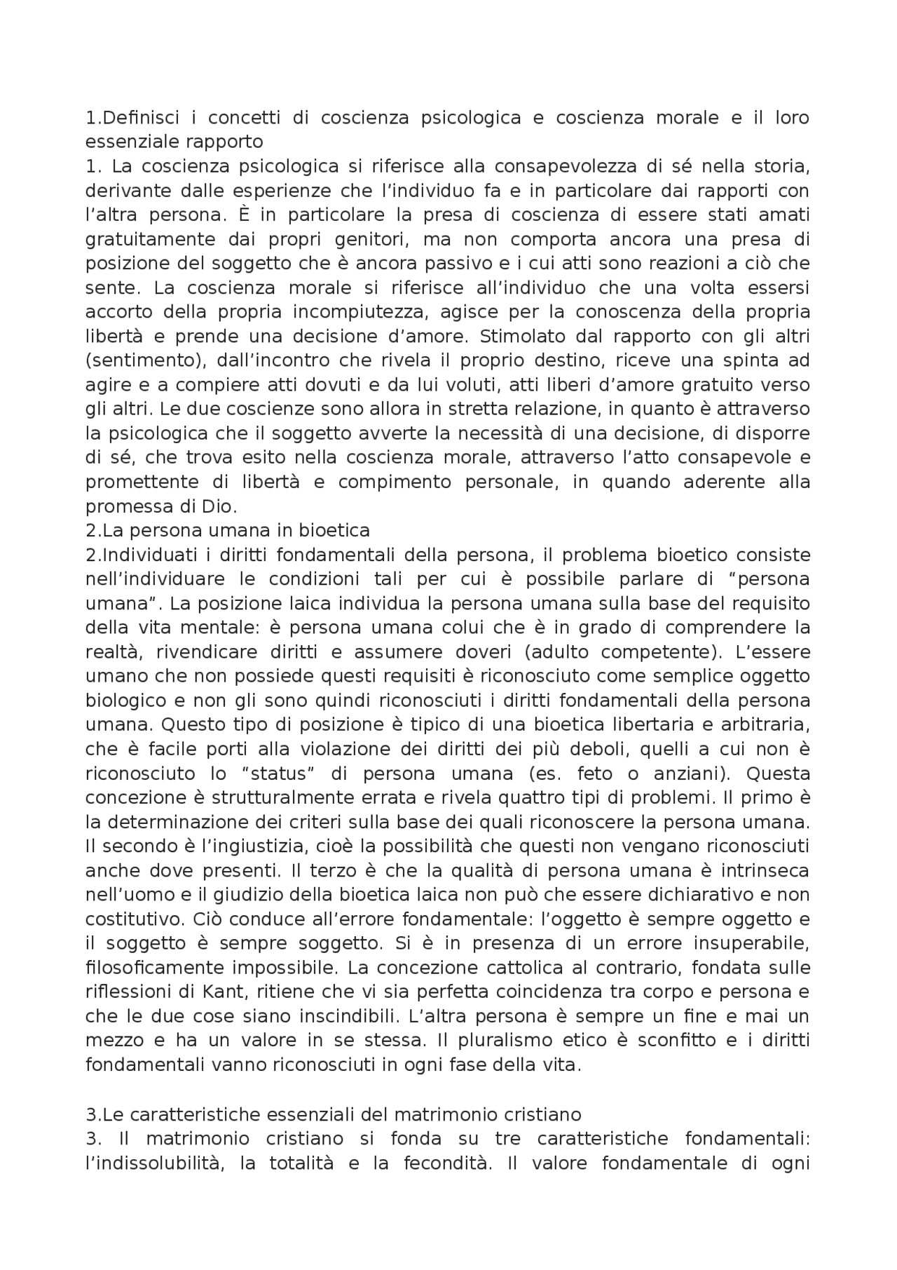 Verifica Teologia Tre Prove Desame Di Religione Docsity