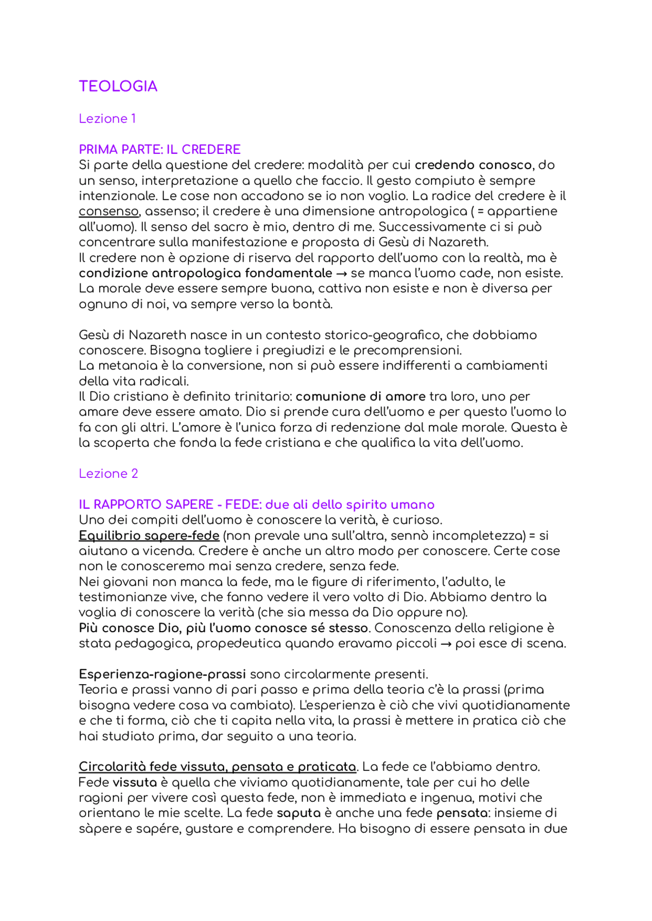 Teologia 1 Bonelli Unicatt Appunti Di Teologia Docsity
