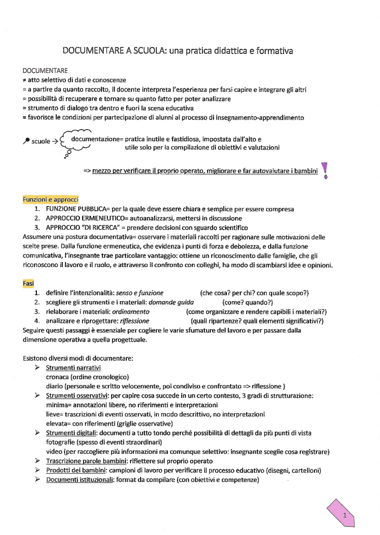 Documentare A Scuola Una Pratica Didattica E Formativa Schemi E