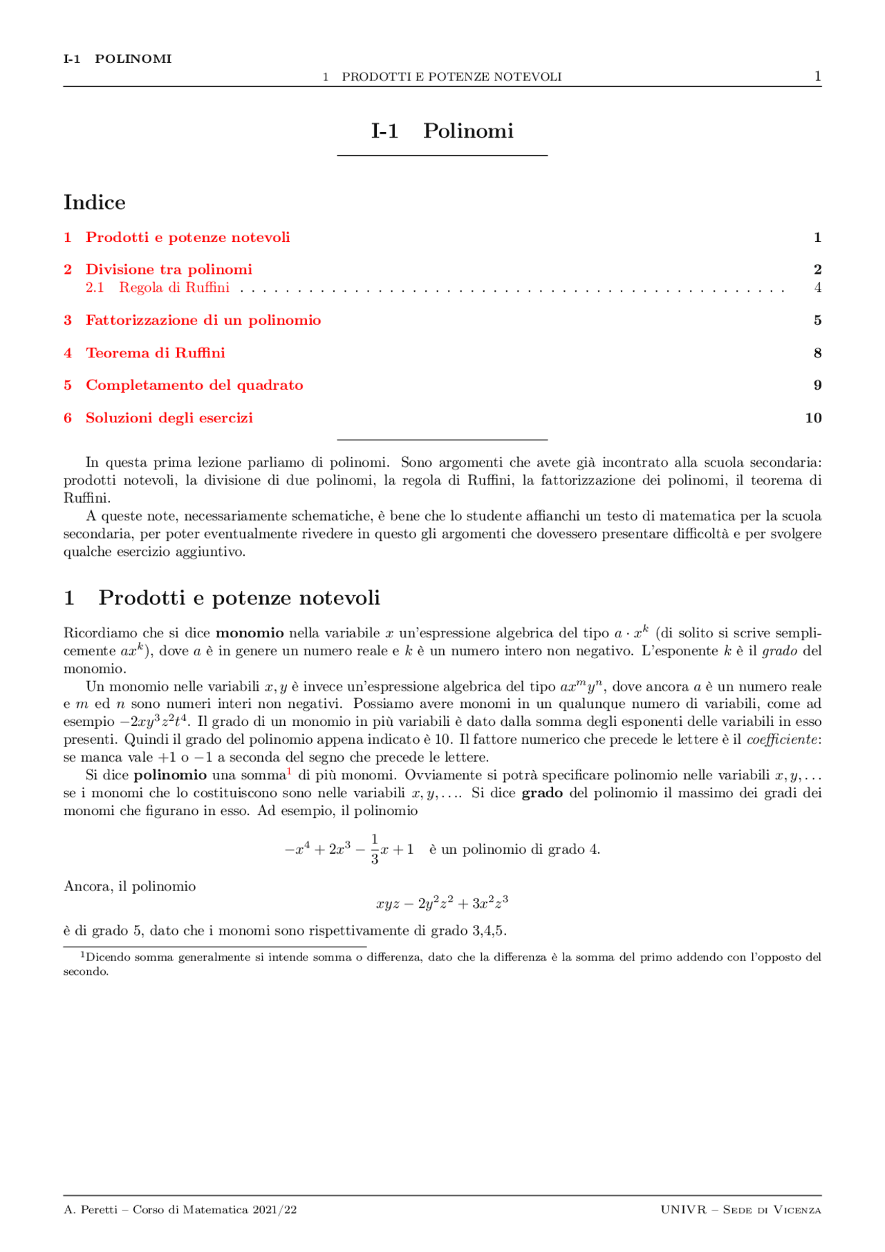 Prodotti E Potenze Notevoli Dispense Di Matematica Generale Docsity