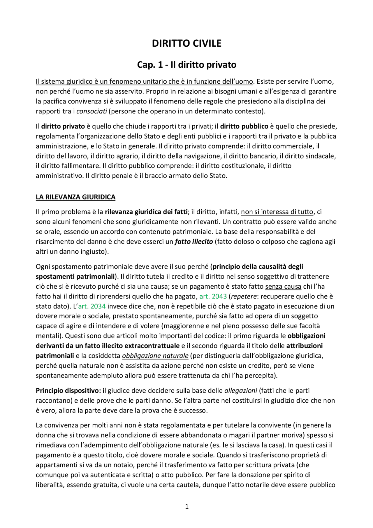 Diritto Civile Sintesi Sintesi Del Corso Di Diritto Civile Docsity