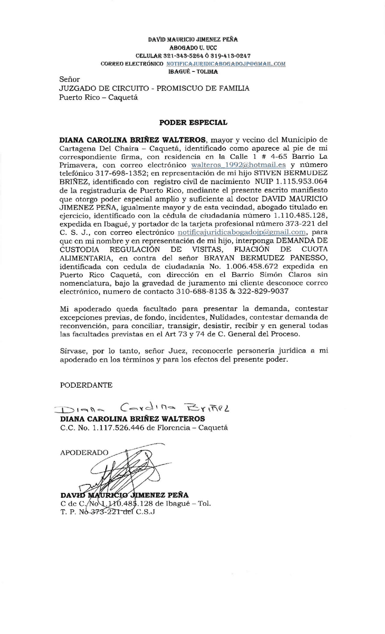 Poder judicial de apoderado en procesos civiles | Ejercicios de Derecho ...