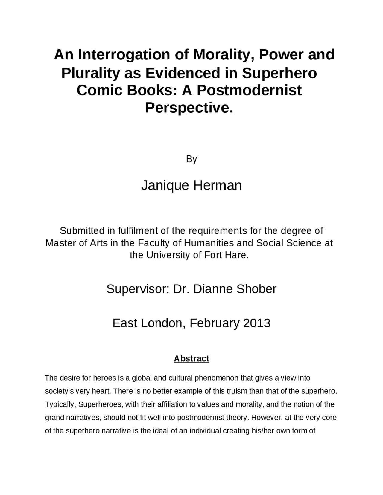 An Interrogation of Morality, Power and Plurality as Evidenced in ...