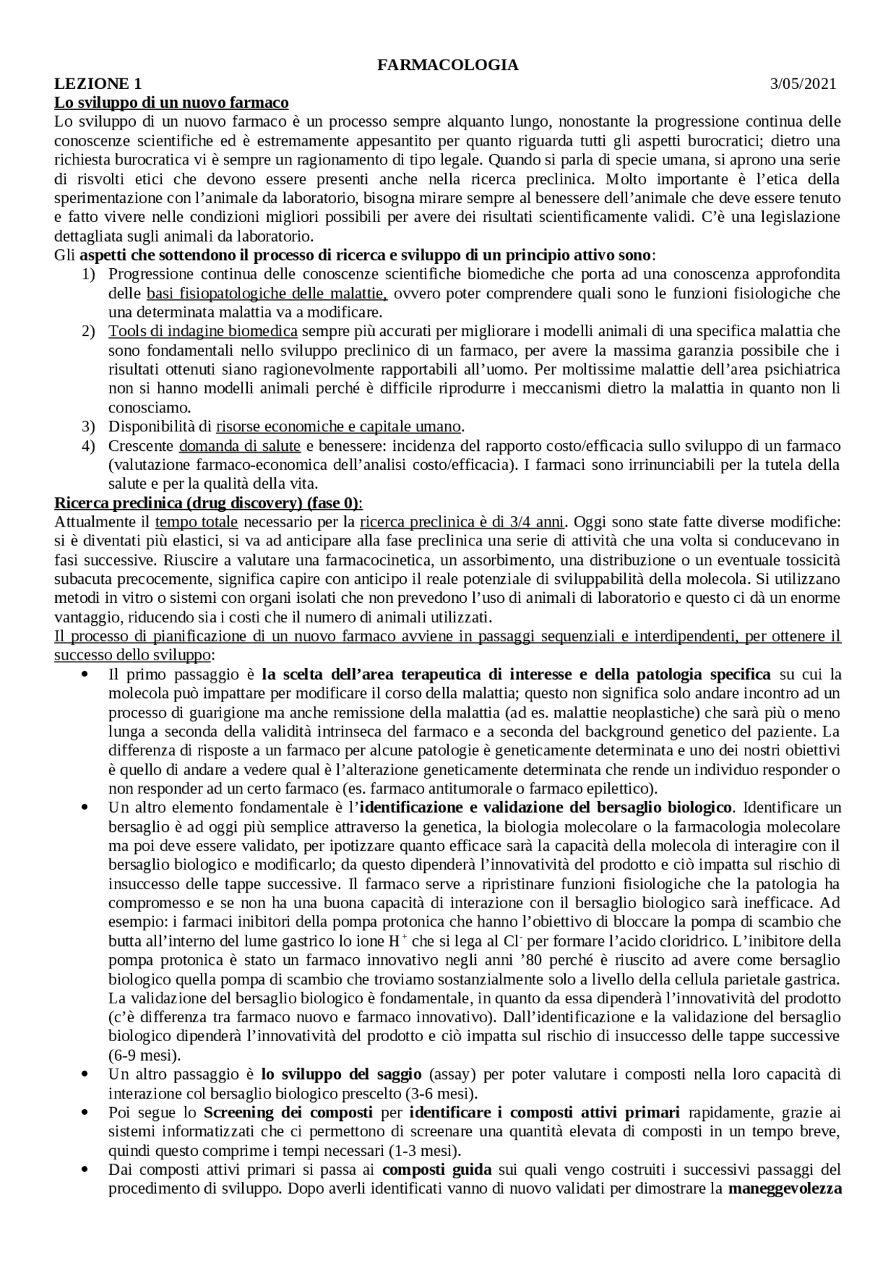Appunti Farmacologia Dispense Di Farmacologia Docsity