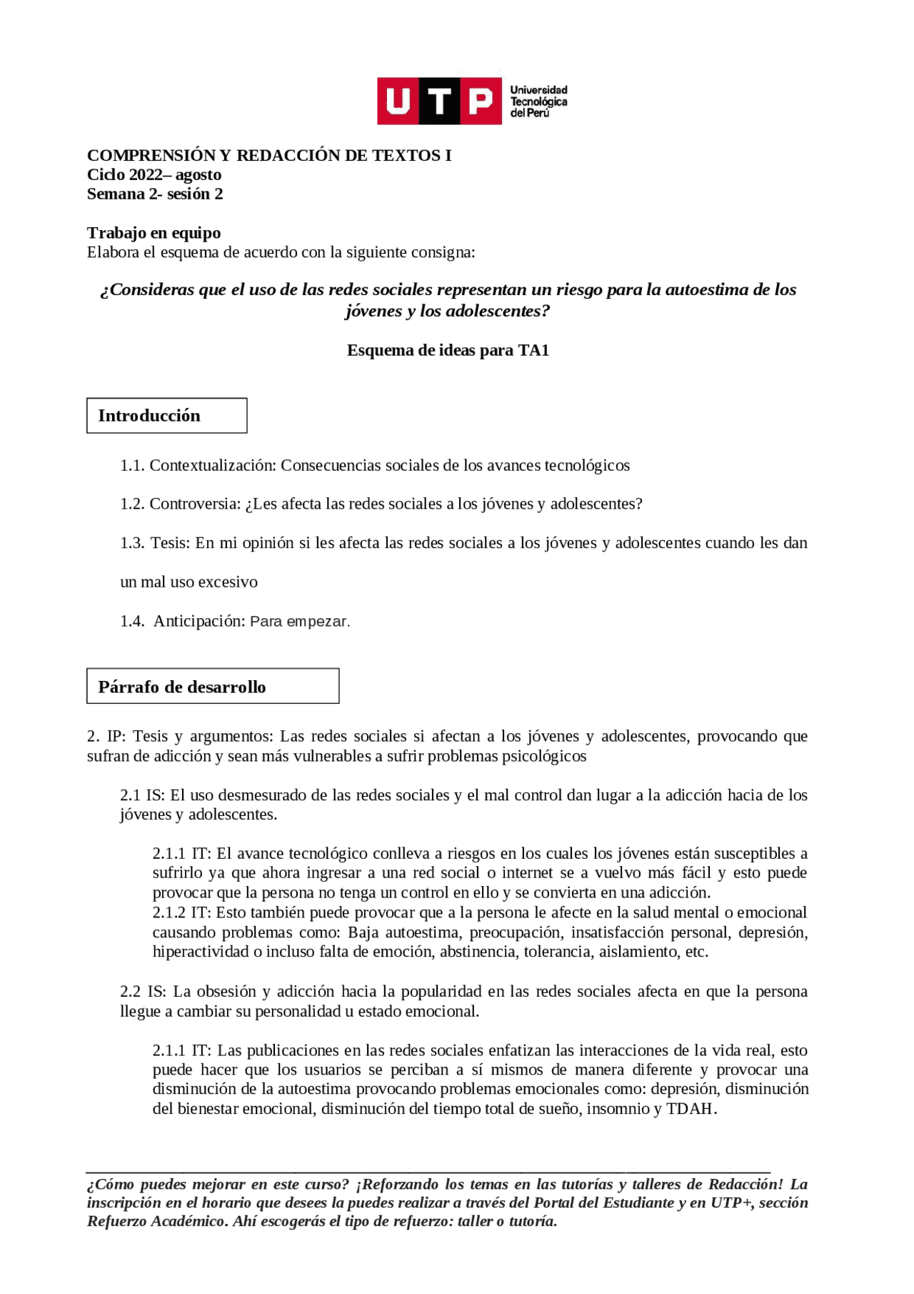 Redaccion Y Texto Argumentativo Apuntes De Redacción De