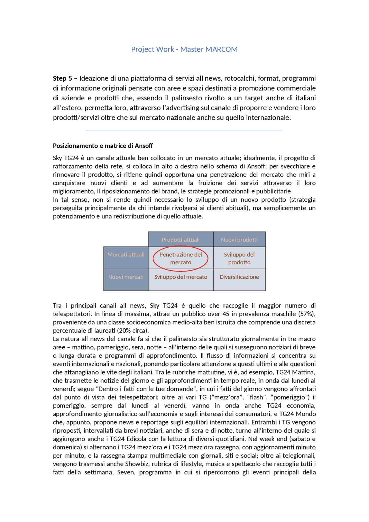 Step 5 (elaborato finale) - Project Work Master MARCOM | Guide ...