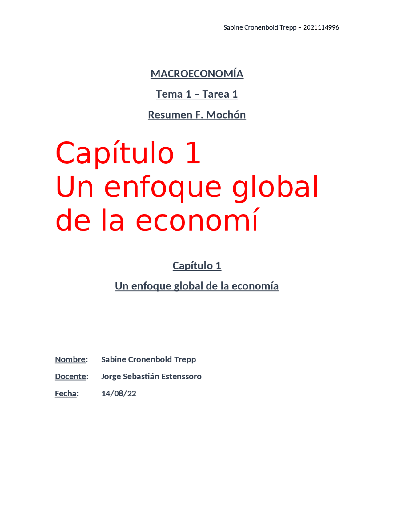Ejercicios F Mochon Ejercicios De Macroeconomía Docsity