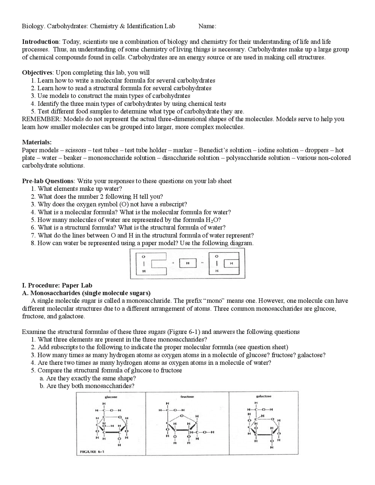 Biology. Carbohydrates: Chemistry & Identification Lab | Study notes ...