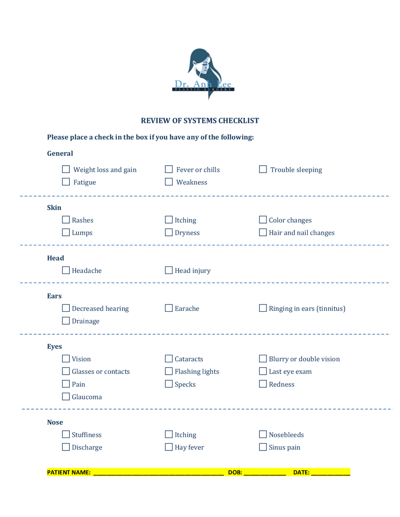 Health Checklist: Self-Assessment for Various Symptoms and Conditions ...