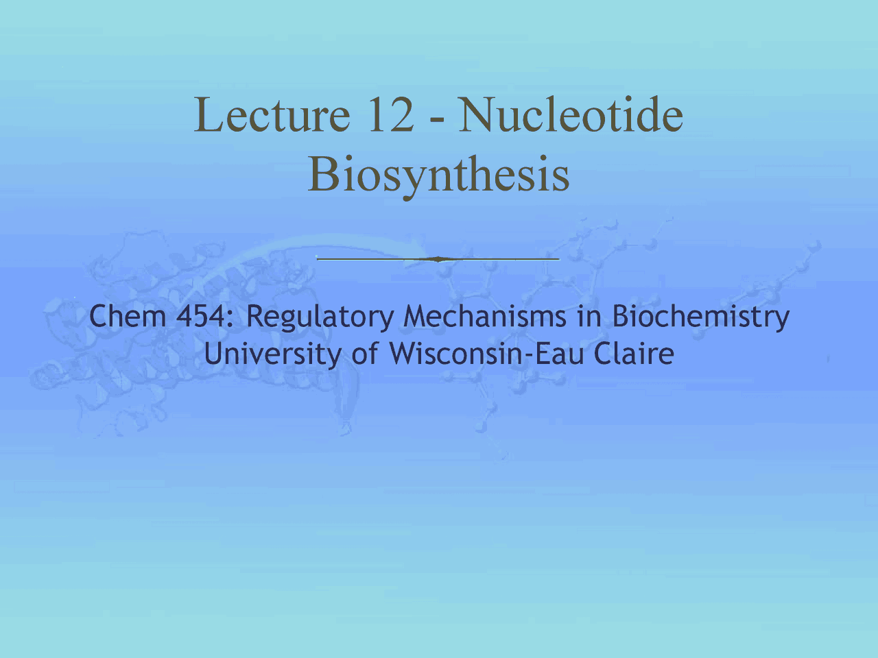 Lecture 12 Exams Biochemistry Docsity