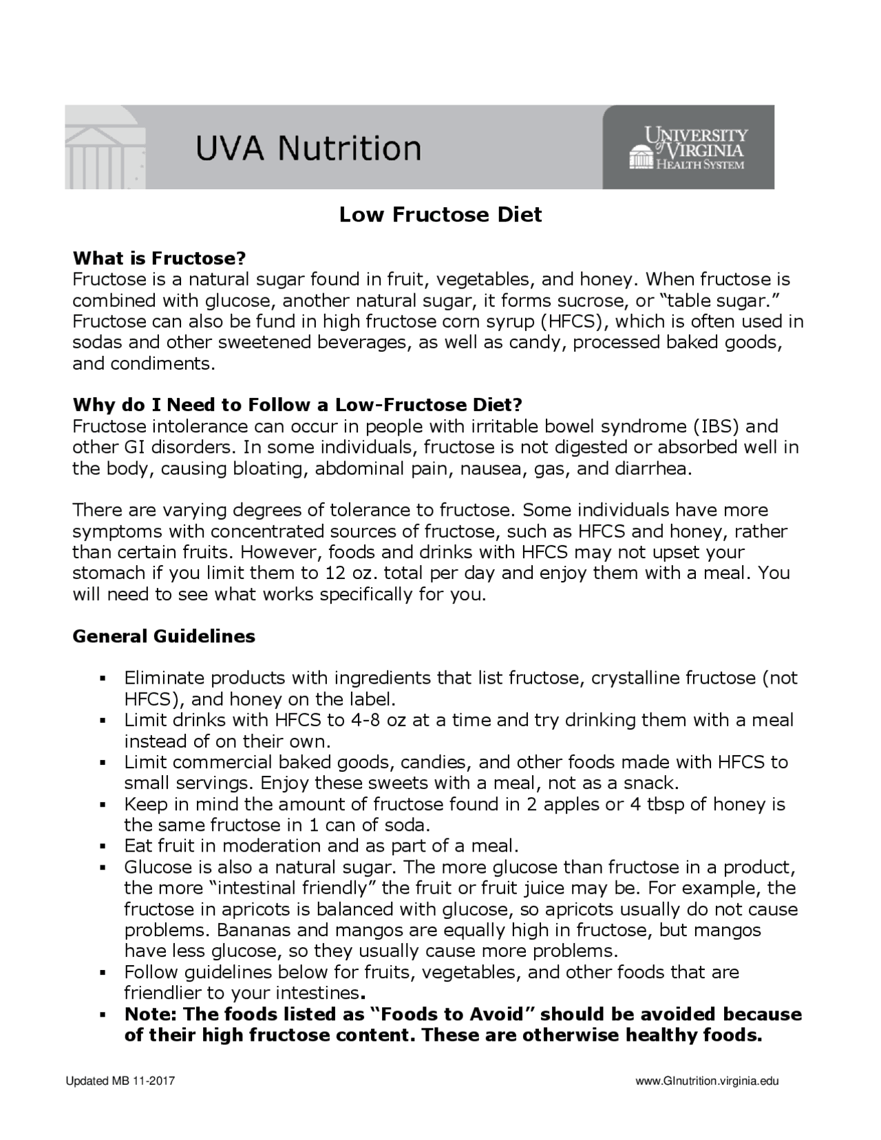 Low-Fructose Diet: Understanding Fructose Sensitivity and Food ...