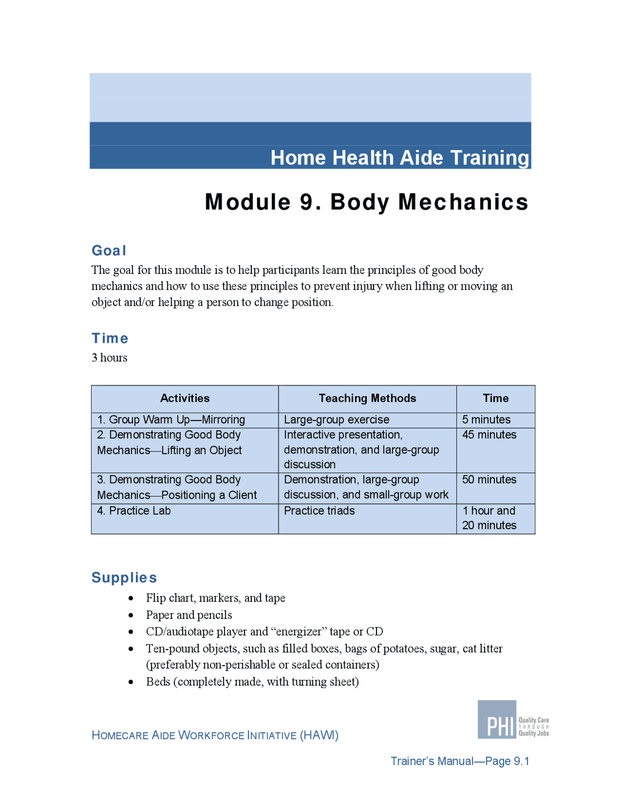 Module 9. Body Mechanics | Exams Mechanics | Docsity