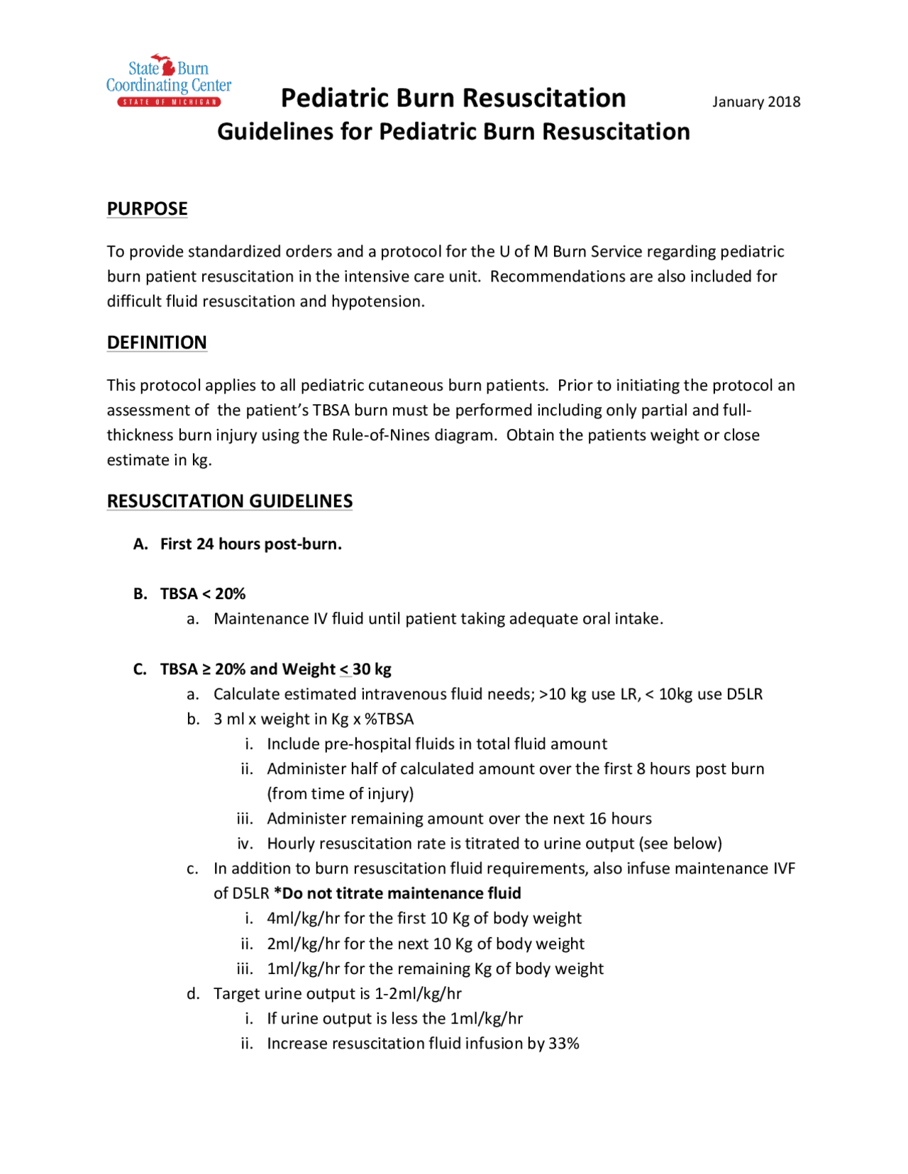 Pediatric Burn Resuscitation: Fluid Guidelines for ICU Burn Patients ...