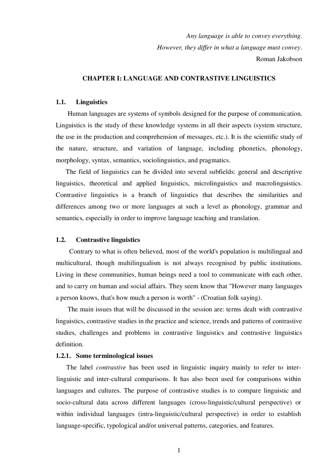 Introduction To Contrastive Linguistics Schemes And Mind Maps Linguistics Docsity