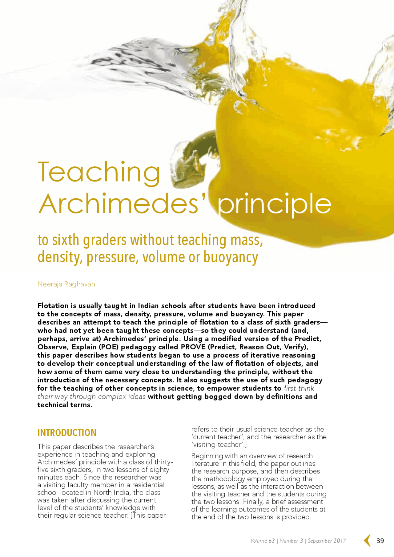 Teaching Archimedes' principle | Thinking Teacher | Study notes Law ...
