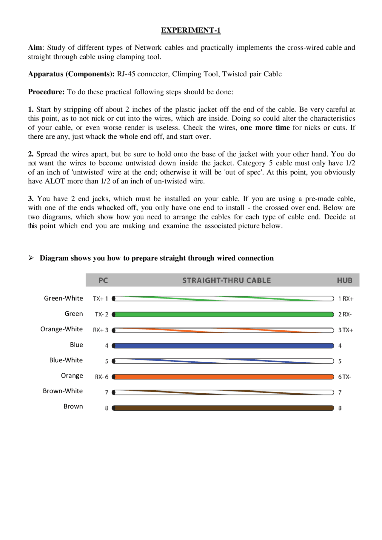 Study of different types of Network cables and practically ...