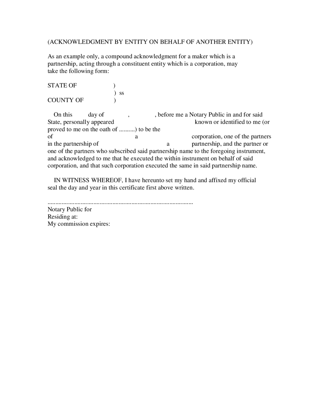 Acknowledgment by entity on behalf of another entity | Exams Acting ...