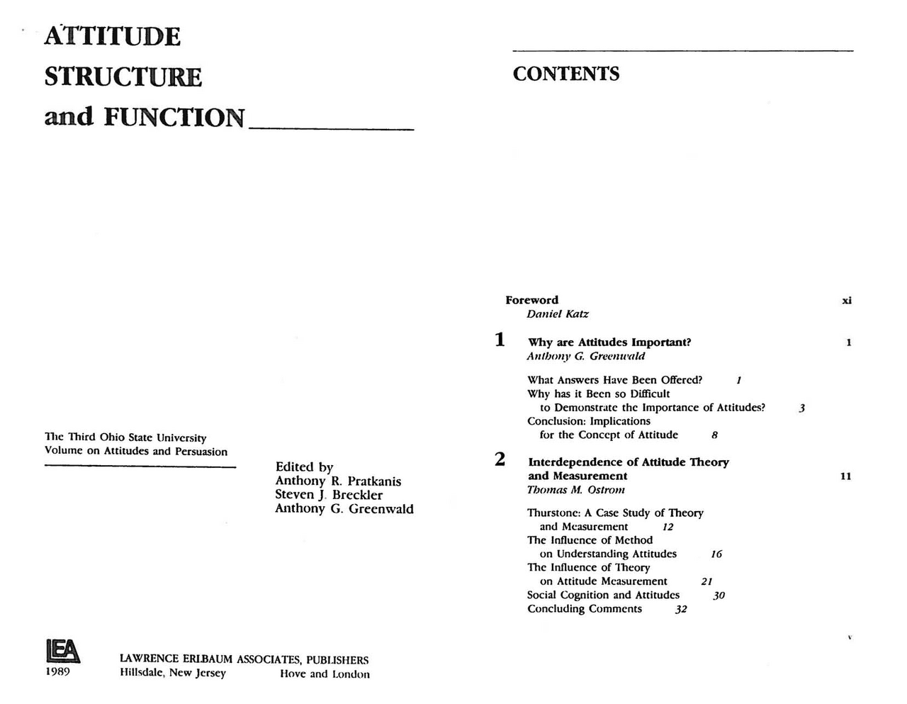 ATTITUDE STRUCTURE | Study Guides, Projects, Research Psychology - Docsity
