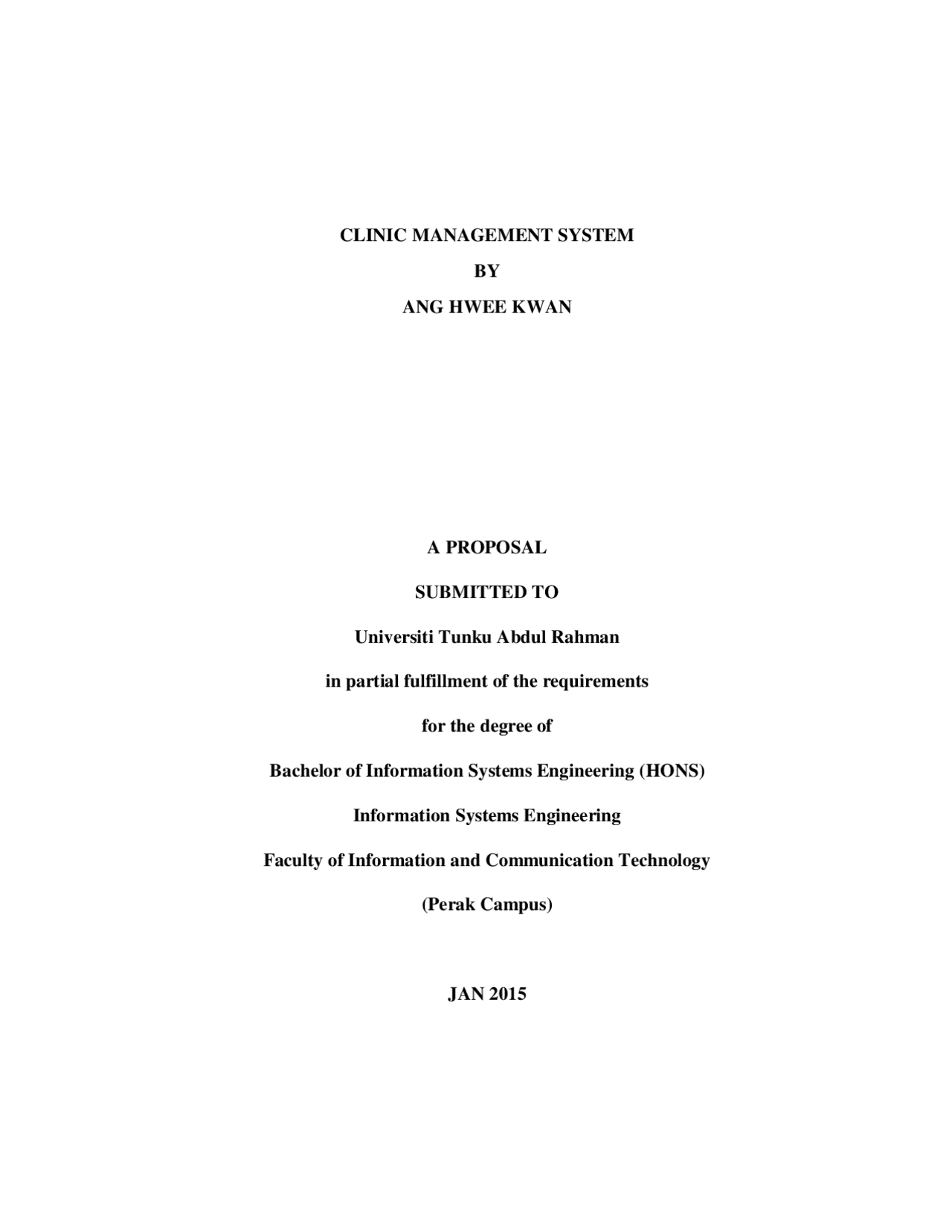 CLINIC MANAGEMENT SYSTEM BY ANG HWEE KWAN A ... | Study notes ...