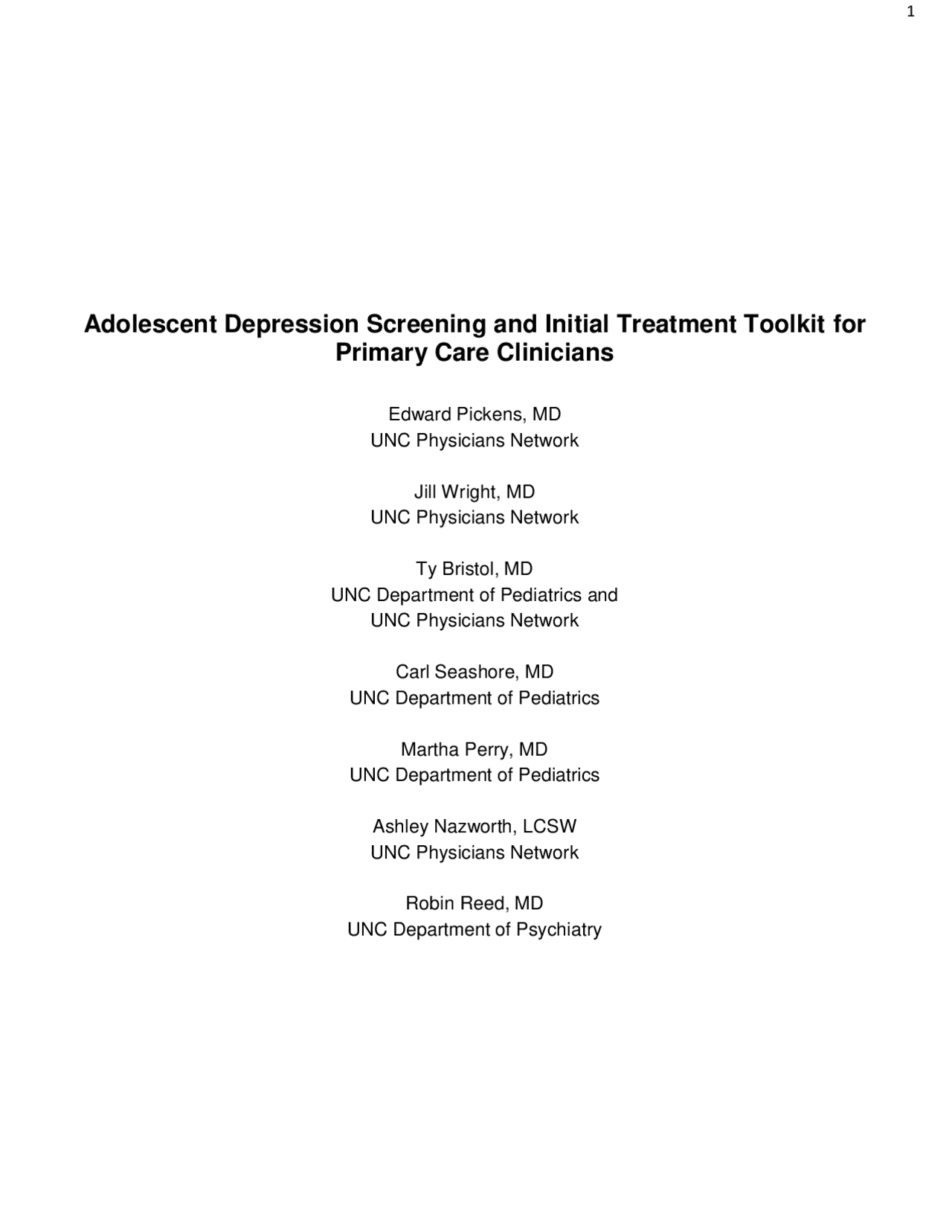 Adolescent Depression Screening and Initial Treatment ... | Study notes ...