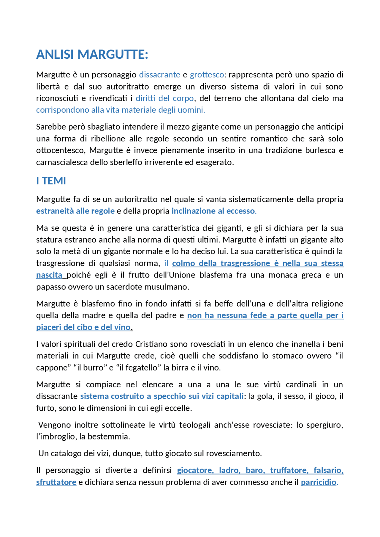 analisi del personaggio di Margutte, il Morgante di Luigi Pulci ...