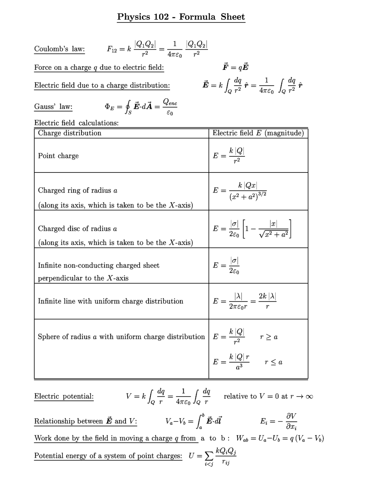 Physics 102 Slides Physics Docsity
