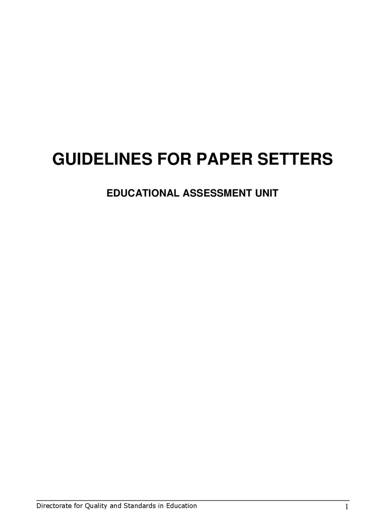 GUIDELINES FOR PAPER SETTERS | Study notes Design | Docsity