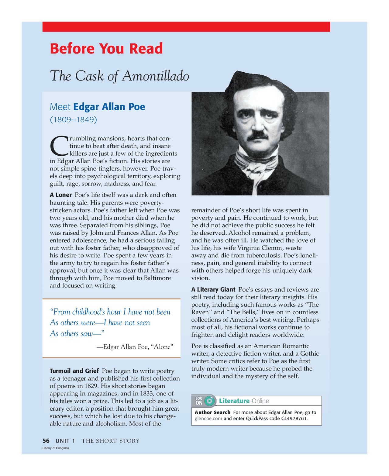 Edgar Allan Poe's The Cask of Amontillado: A Study | Study notes ...