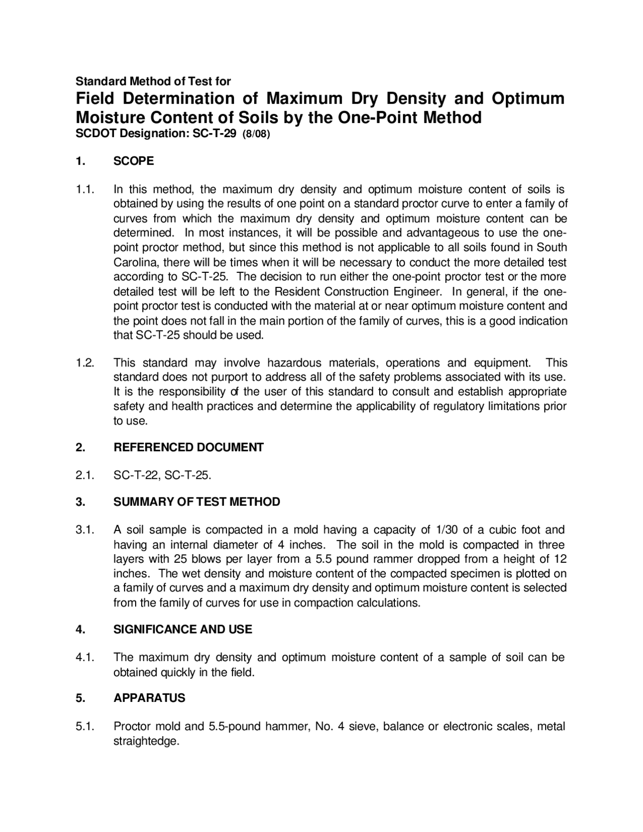 One-Point Proctor Method for Soil Density and Moisture | Summaries ...