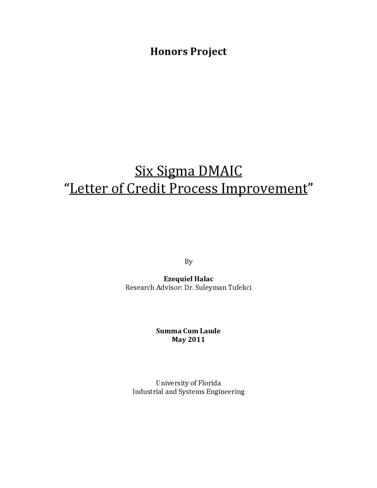 Six Sigma DMAIC “Letter of Credit Process Improvement” | Study notes ...