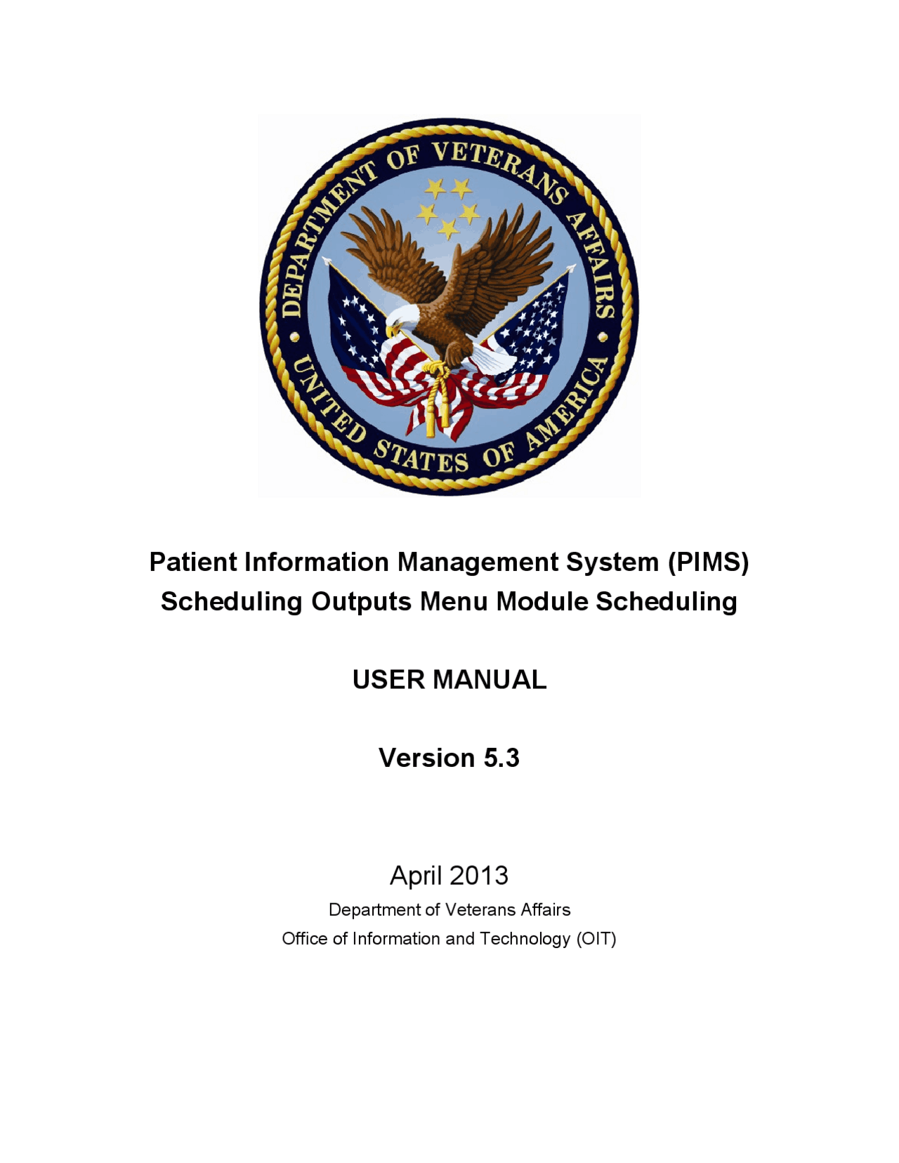 Patient Information Management System (PIMS) Scheduling ... | Study ...