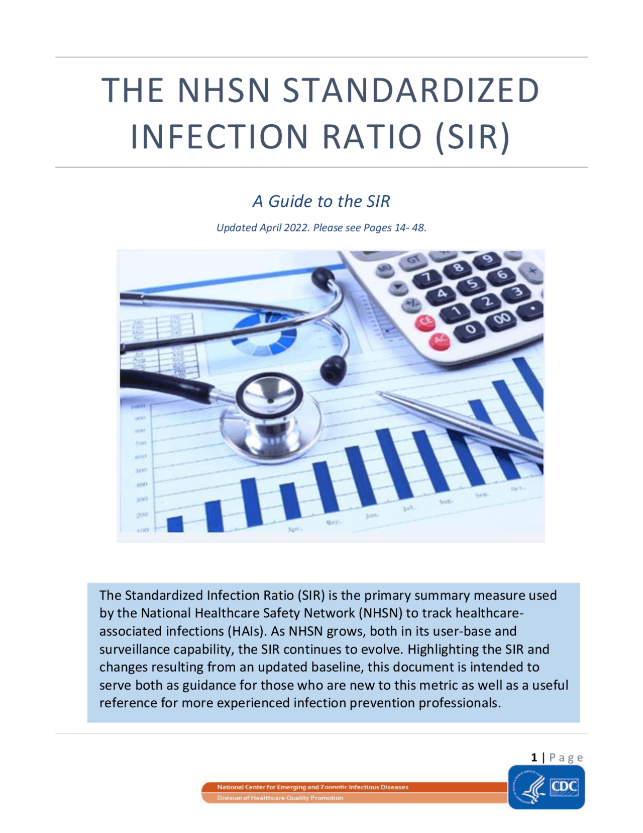 The NHSN Standard Infection Ratio (SIR) | Study notes Oncology | Docsity