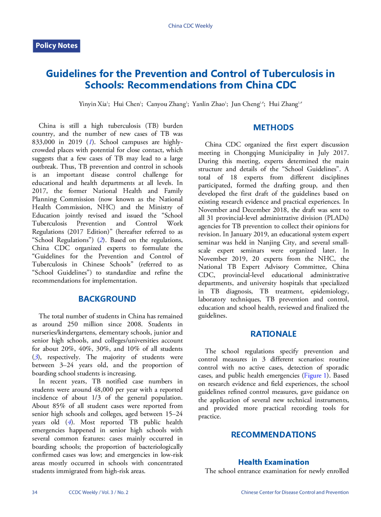 Guidelines for the Prevention and Control of Tuberculosis in ...