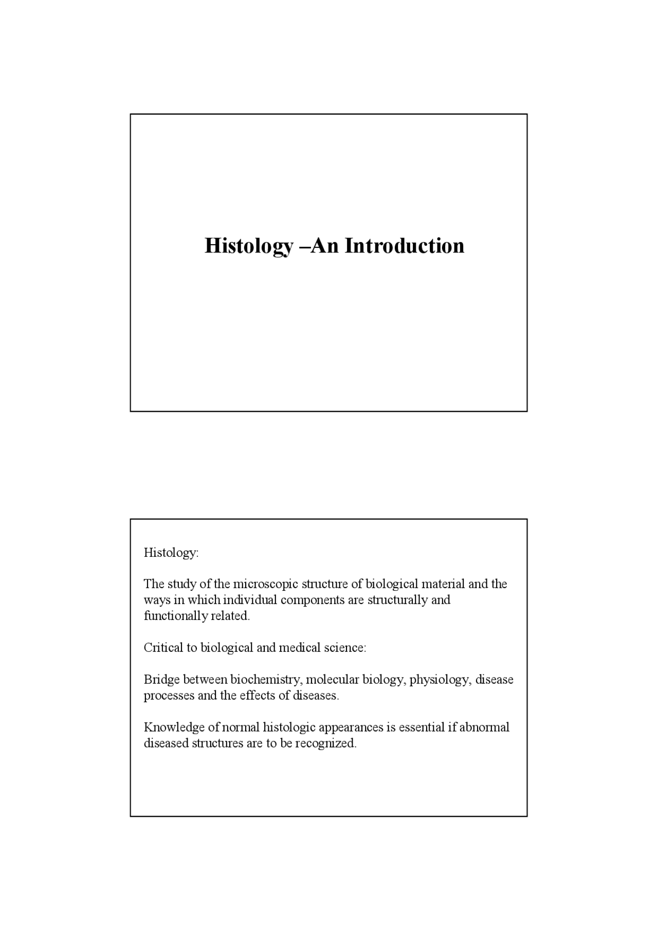 Histology –An Introduction | Study notes Histology | Docsity