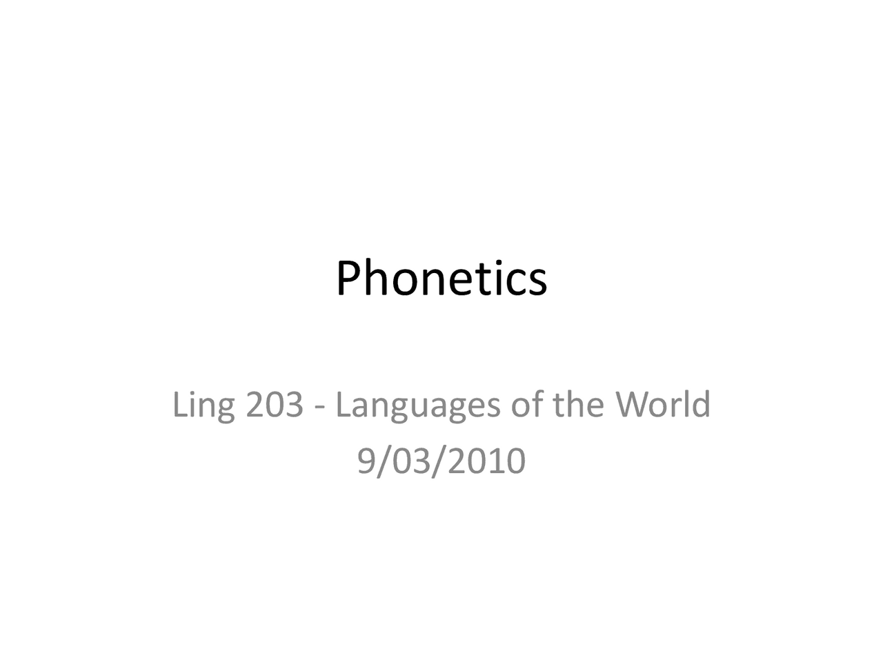 Phonetics Lecture Notes English Docsity