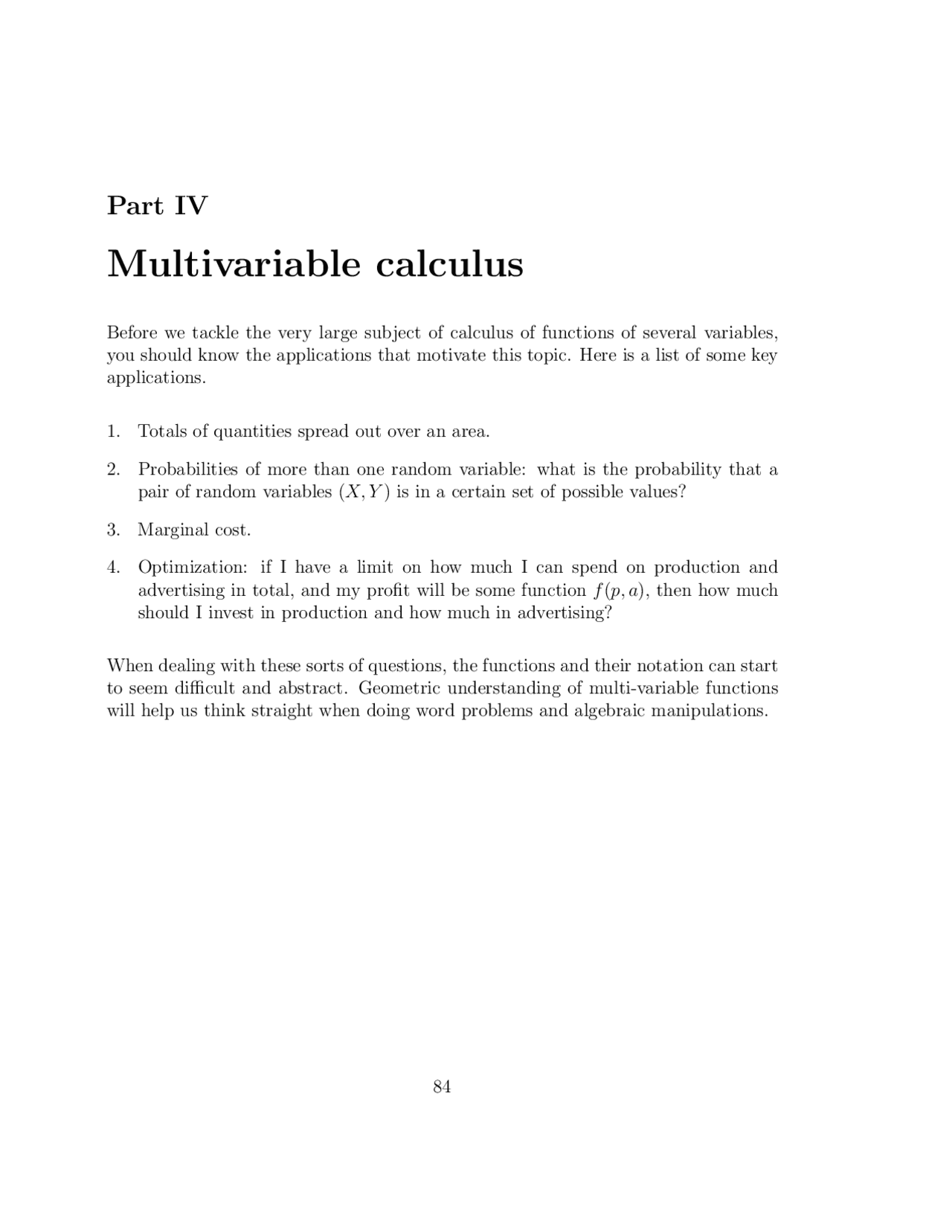 Multivariable calculus | Study notes Calculus | Docsity