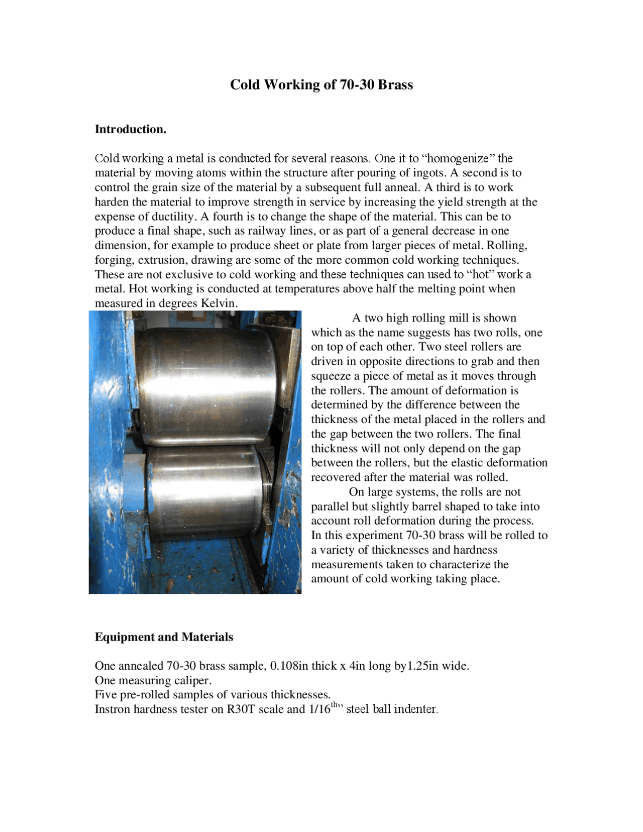 Cold Working of 70-30 Brass | Study notes Material Science and ...