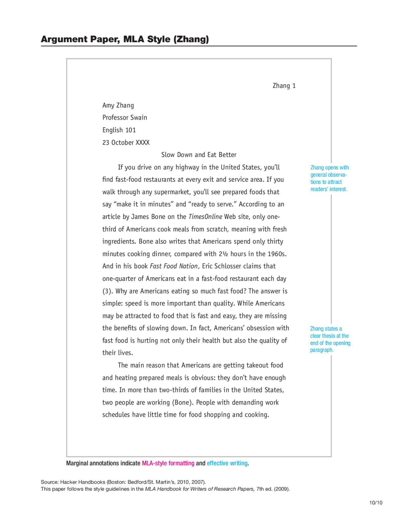 Argument Paper MLA Style Zhang Study Notes English Docsity Argument Paper MLA Style Zhang Study Notes English Docsity