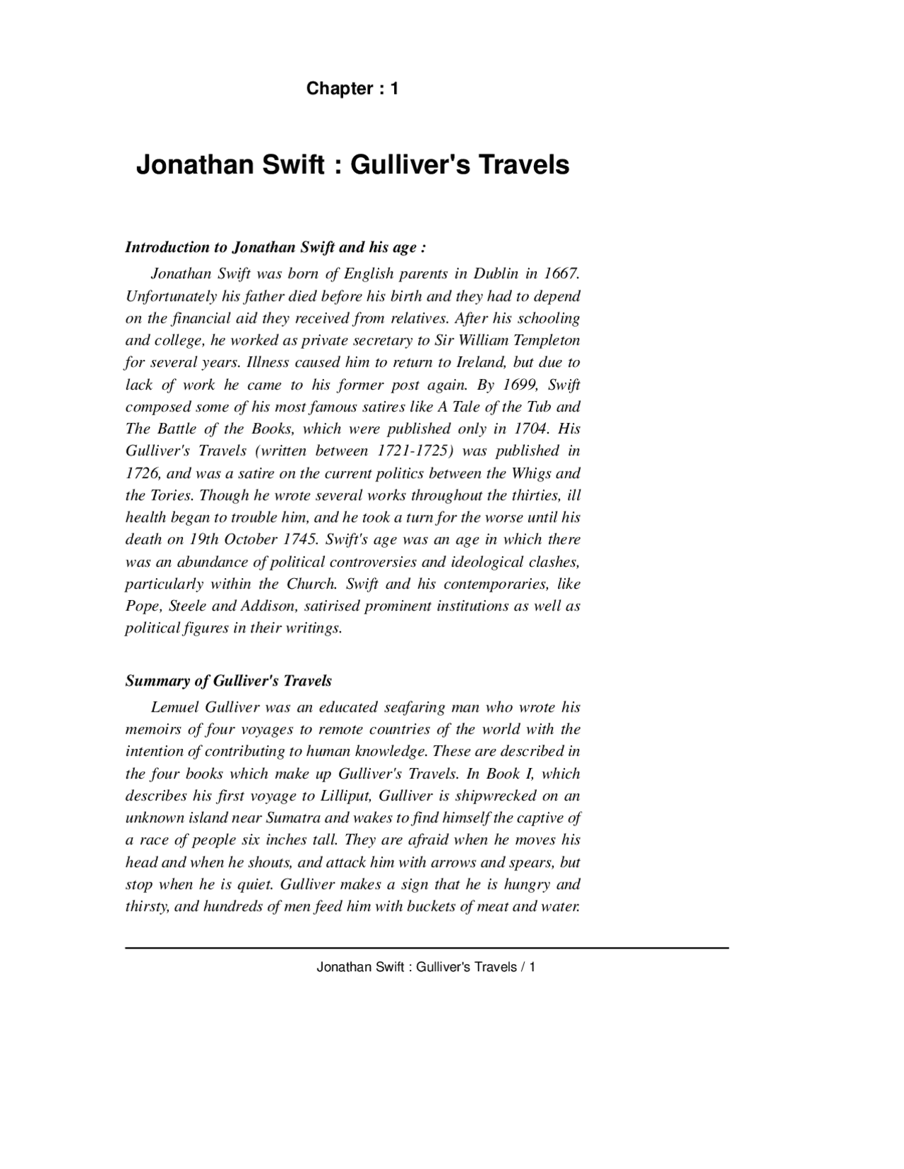 Gullivers Travels Slides English Docsity