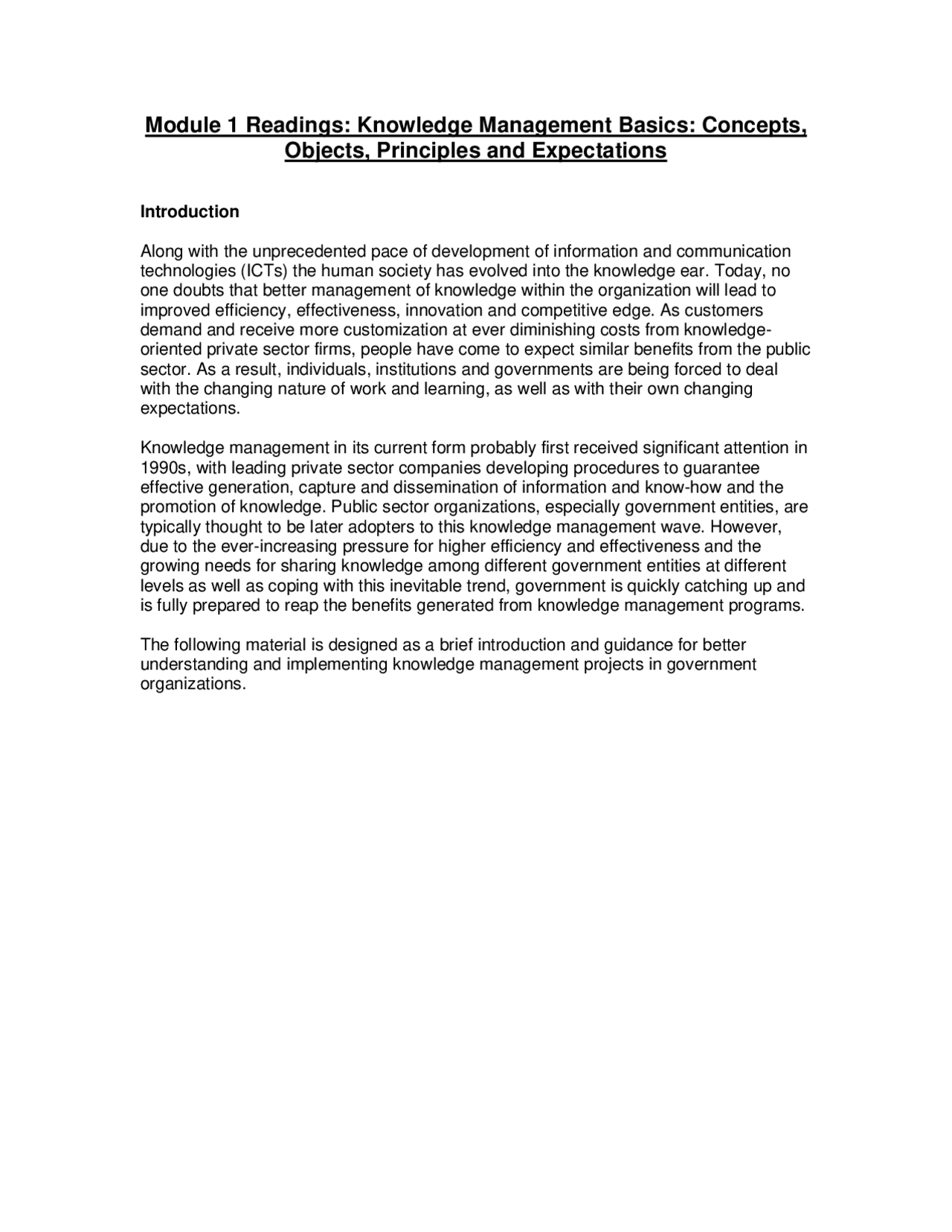 Module 1 Readings Knowledge Management Basics Schemes And Mind Maps