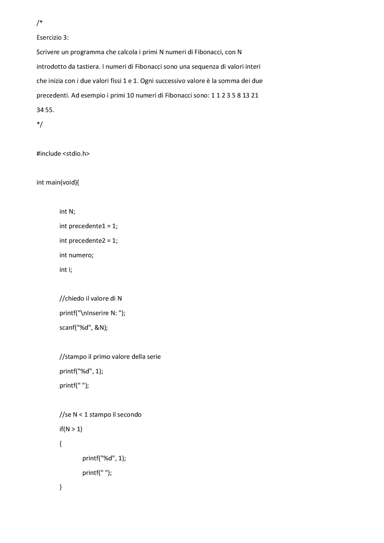 Elaborato linguaggio C_3 esercizio 3 | Esercizi di Informatica ...