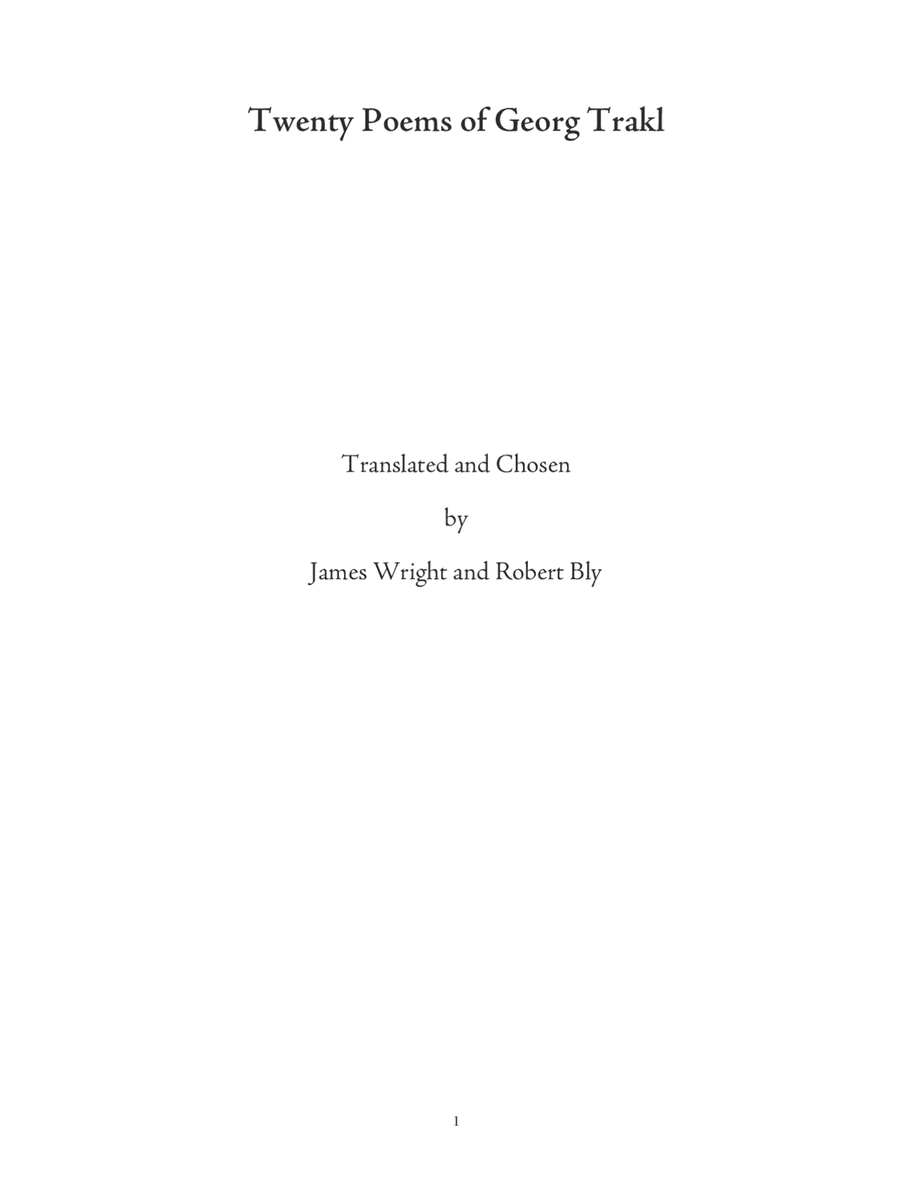 Twenty Poems of Georg Trakl | Study Guides, Projects, Research Voice ...