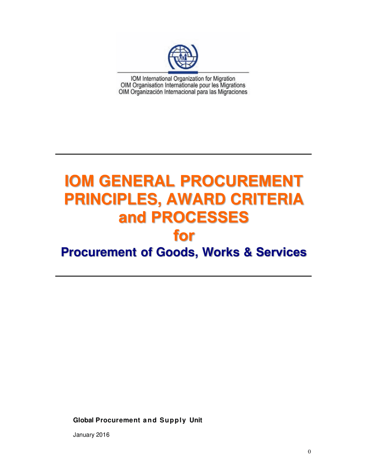 IOM General Procurement Principles and Procesess for ... | Exams Design ...
