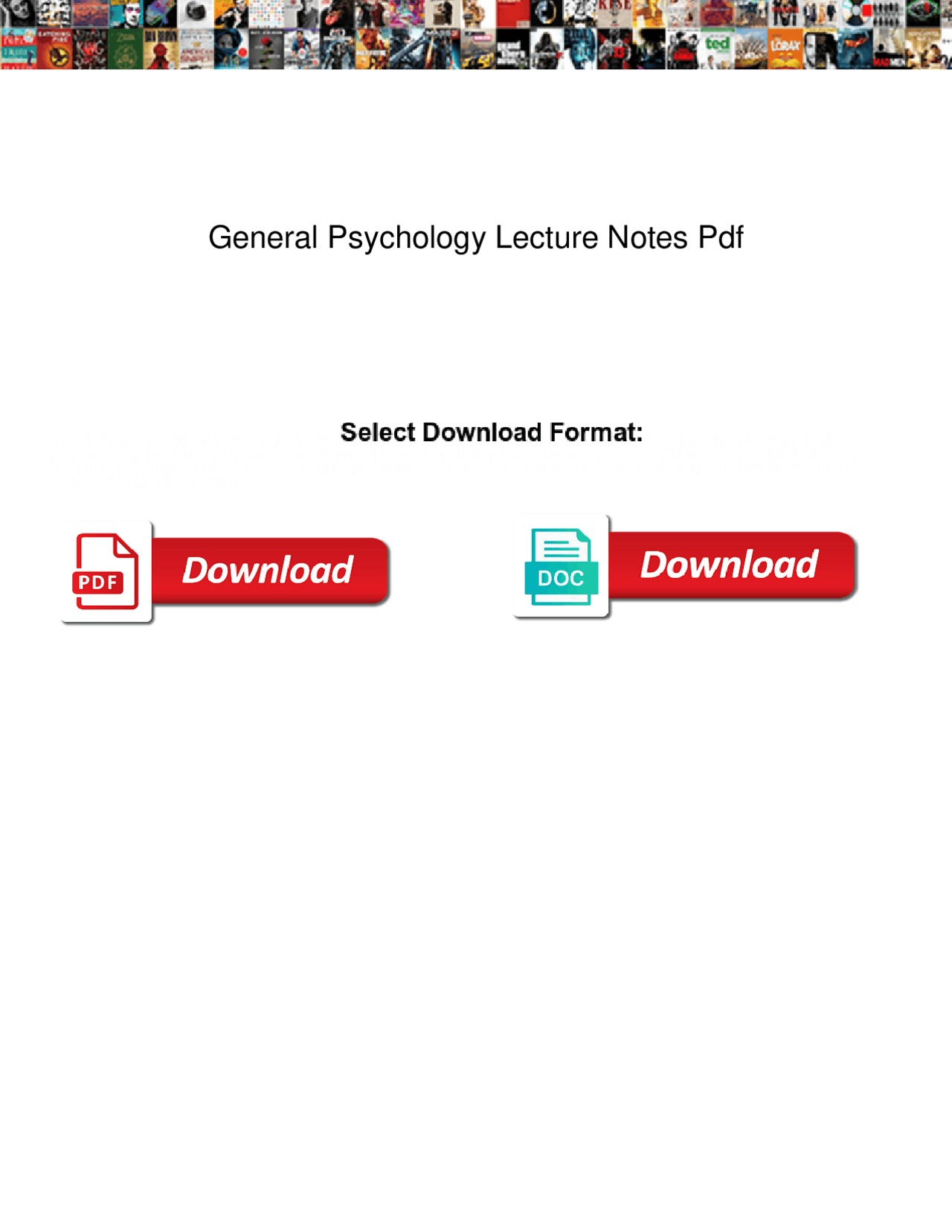 General Psychology Lecture Notes Pdf Lecture Notes Psychology Docsity
